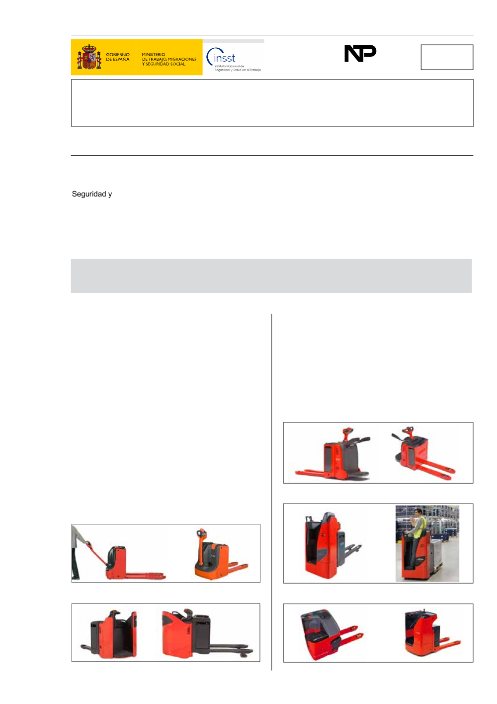 NTP-1.131: Transpaleta eléctrica: seguridad