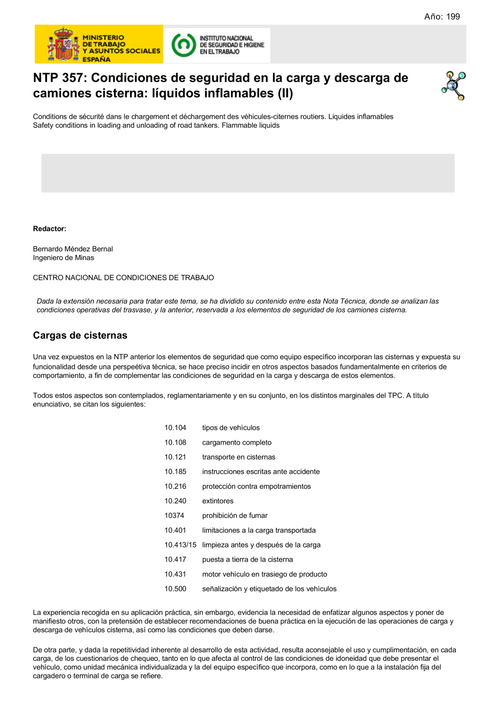 NTP 357: Condiciones de seguridad en la carga y descarga de camiones ...